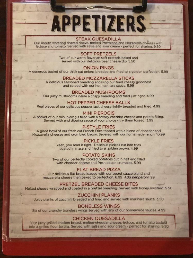 Menu at Pleasant Bar, Pleasant Hills