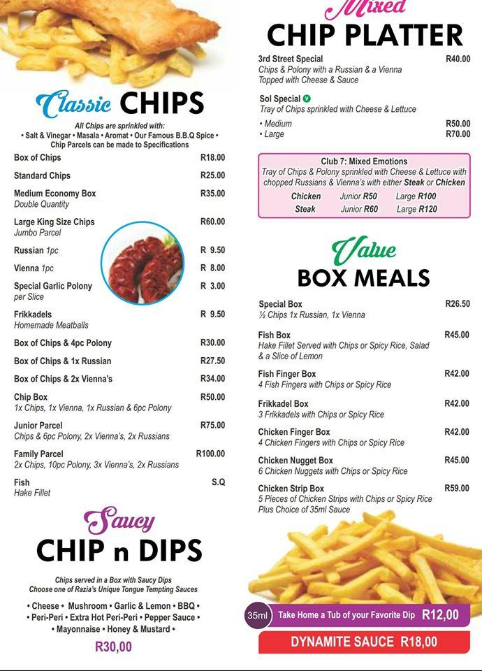 Menu at AKRAM'S Halaal Food's restaurant, Springs