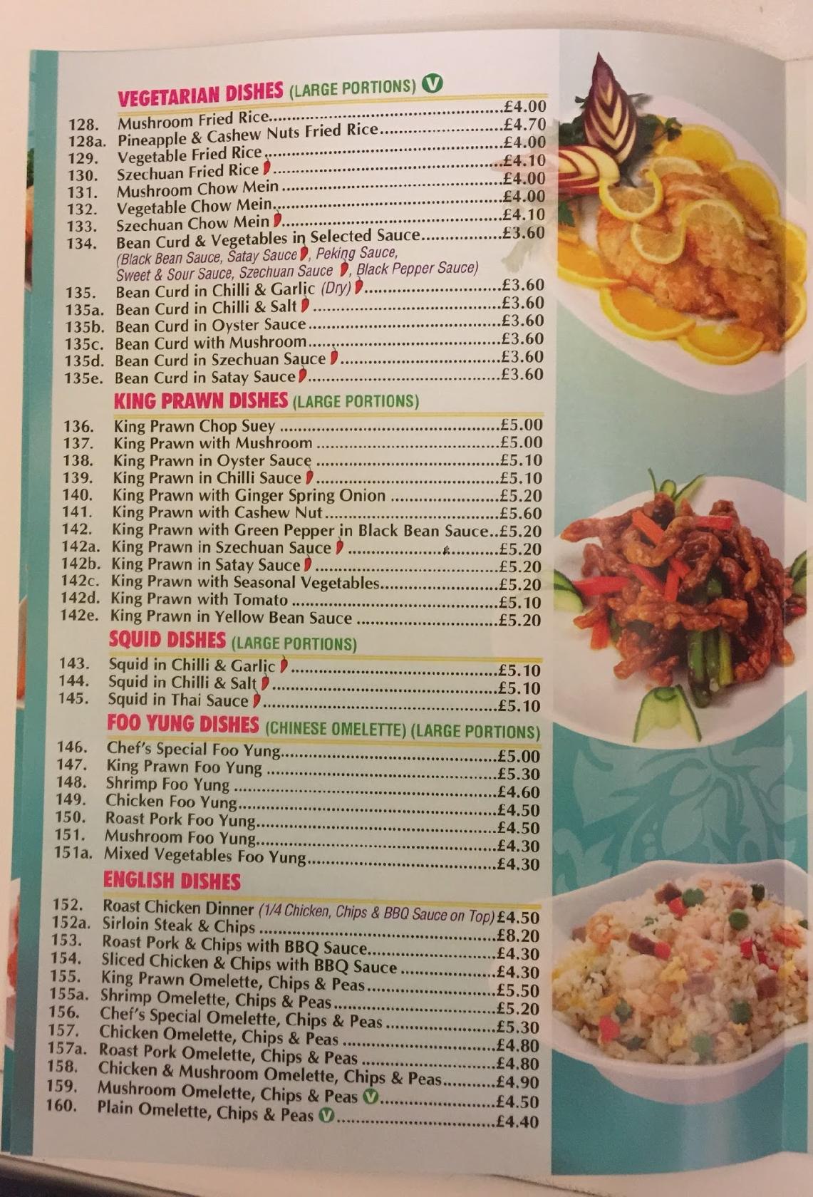 Menu at Eastern Chef restaurant, Coventry
