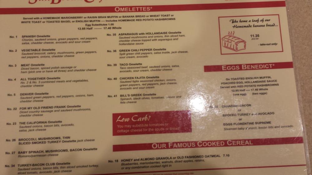 Menu at Sun Break Cafe, Auburn