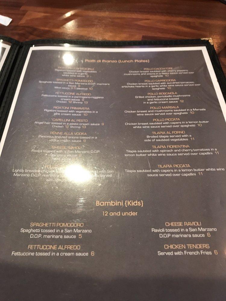 Menu at Antico Italian Restaurant, Huntersville