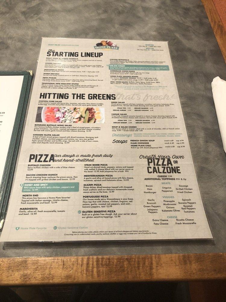 Menu at Home Plate Bay Street Grill pub & bar, Taunton