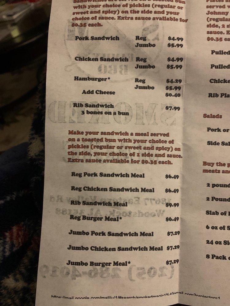 Menu at Smoked Magic Family BBQ, Mc Calla