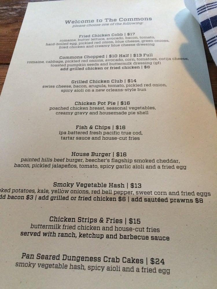 Menu at The Commons pub & bar, Woodinville