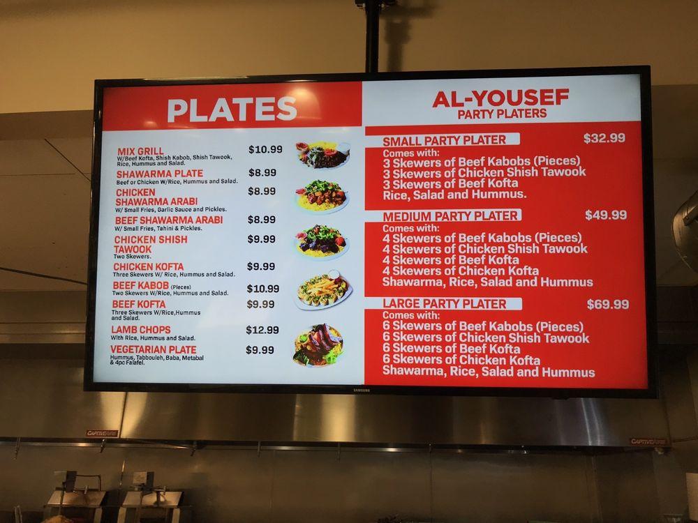 Menu at Al-Yousef Supermarket & Restaurant, Oak Creek