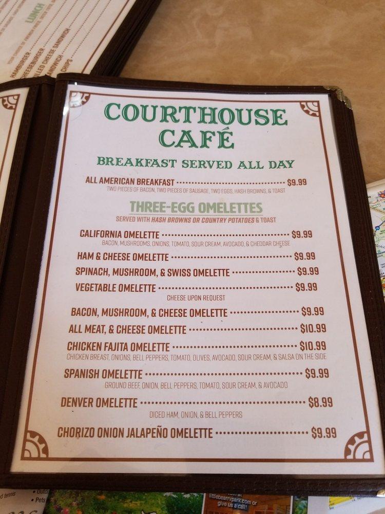 Menu at Courthouse Café cafe, Susanville, Main St
