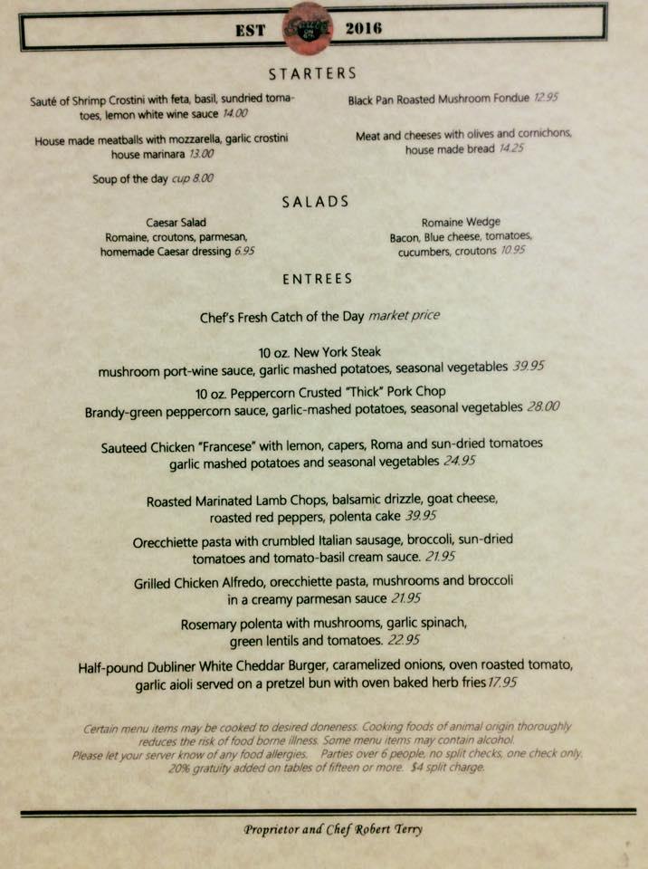 Menu at Saute' on 6th pub & bar, Clarkston