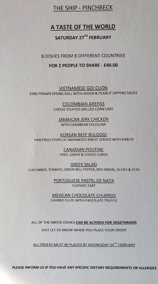 Menu at The Ship pub & bar, Spalding, N Gate