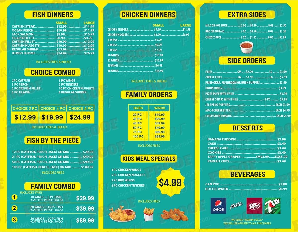 Menu at Big Sharks Fish Chicken & More restaurant, Benton Harbor