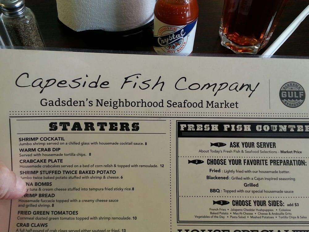 Menu at Capeside Fish Company restaurant, Rainbow City, 726 W Grand Ave