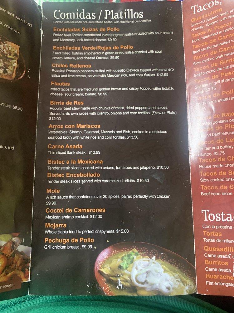 Menu at Chilangos Mexican Grill restaurant, Plantation