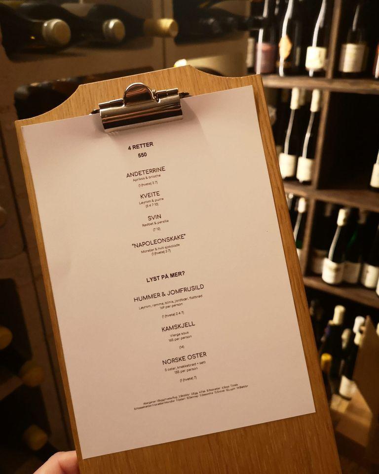 Menu at 44 Bergen restaurant, Bergen