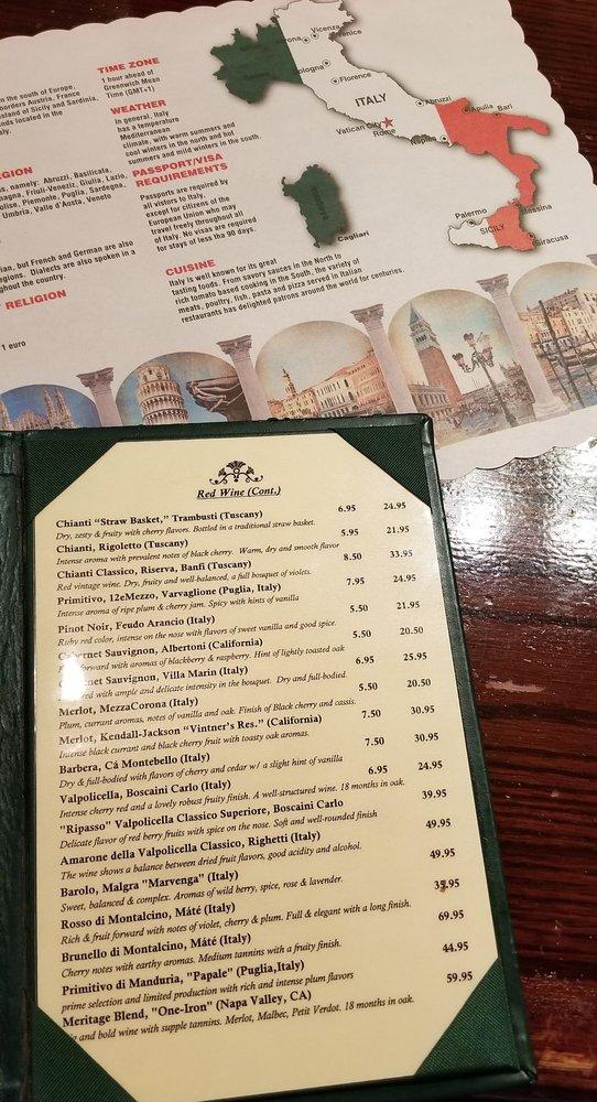 Menu at IL Pescatore pub & bar, Orlando