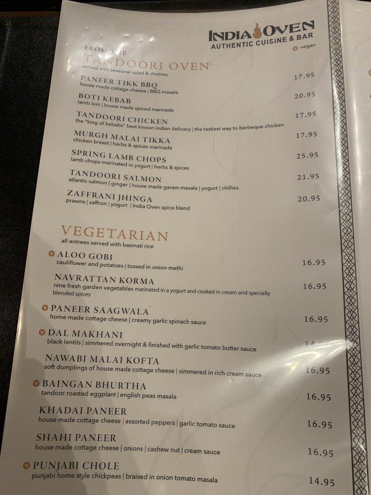 Menu at India Oven Eldorado Hills pub & bar, El Dorado Hills