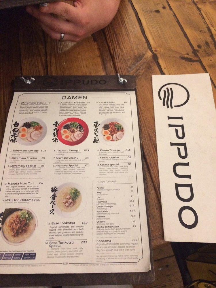 Menu at Ippudo Villiers Street restaurant, London, 31A Villiers St