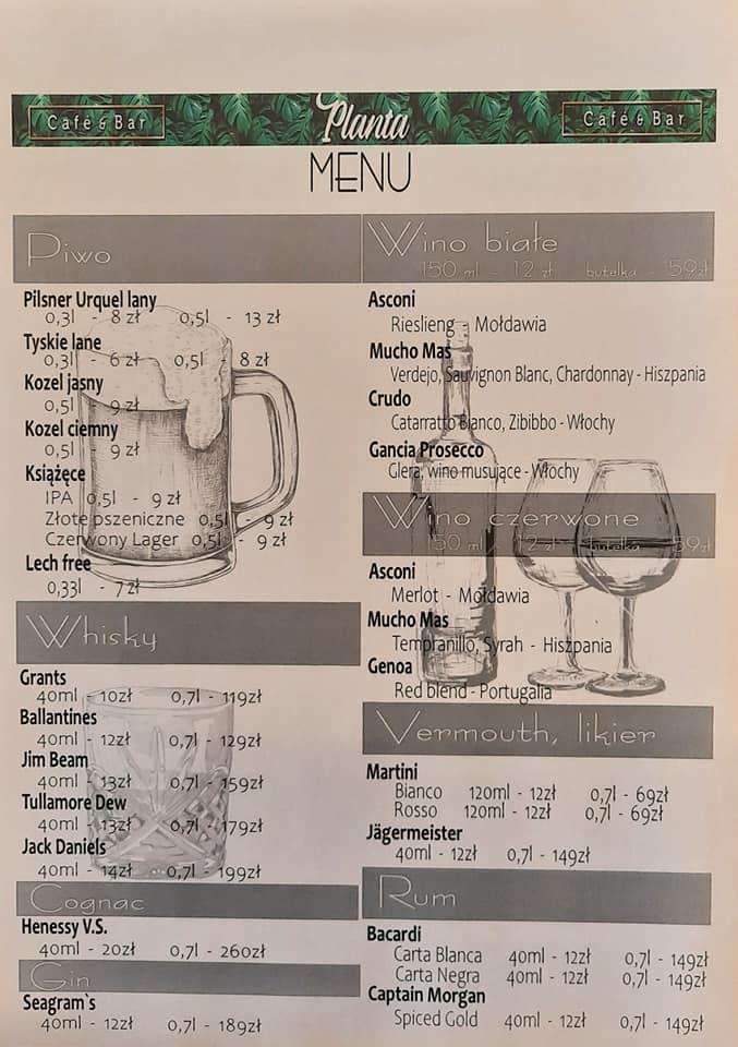 Menu at Planta Cafe & Bar, Legnica