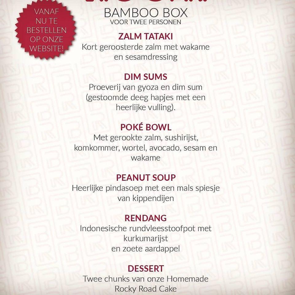 Menu at The Bamboo Room, Hoorn