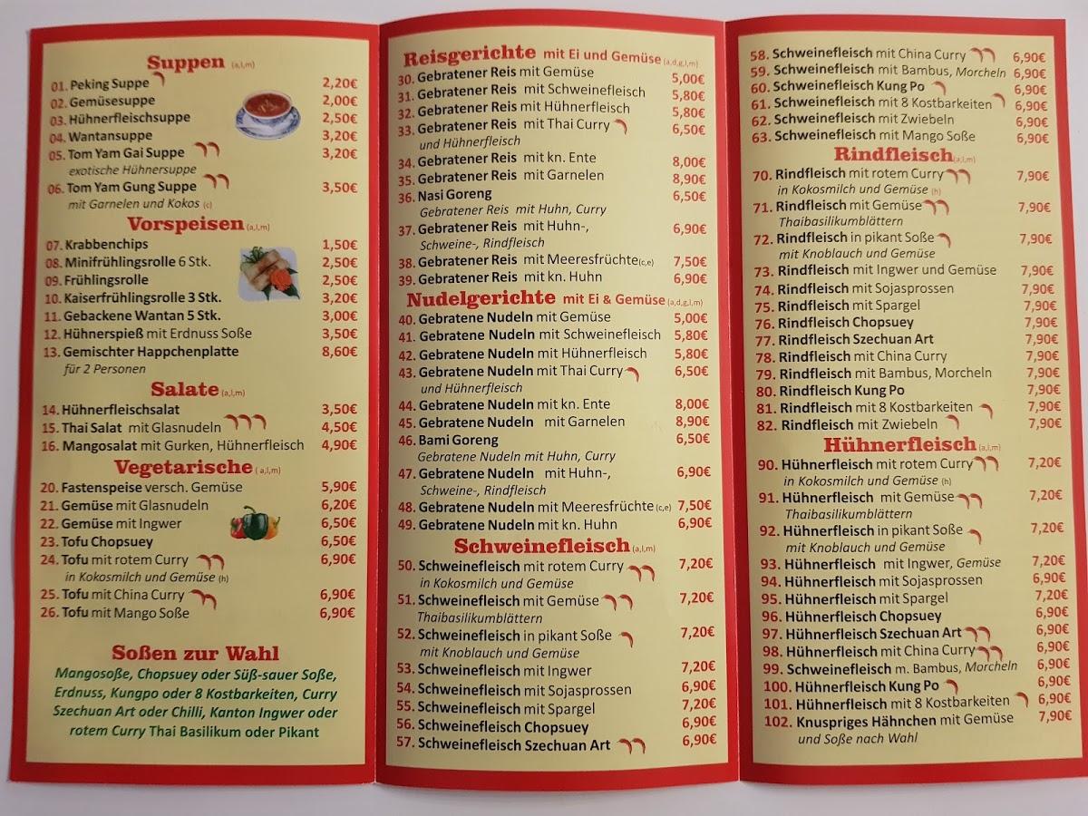 Menu at Restaurant Asia Pacific, Neuhofen