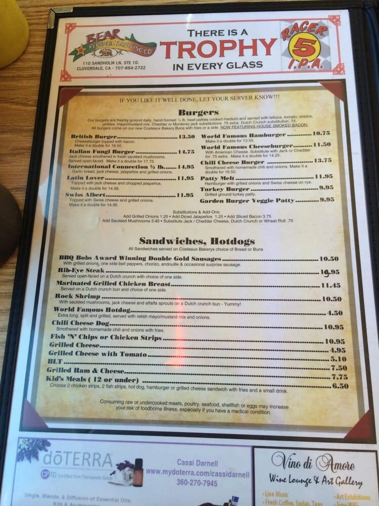 Menu at Hamburger Ranch and BBQ, Cloverdale