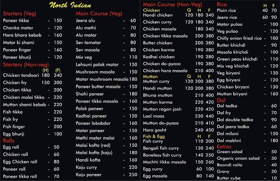 Menu at Lazeez takeaway and home delivery, Indore