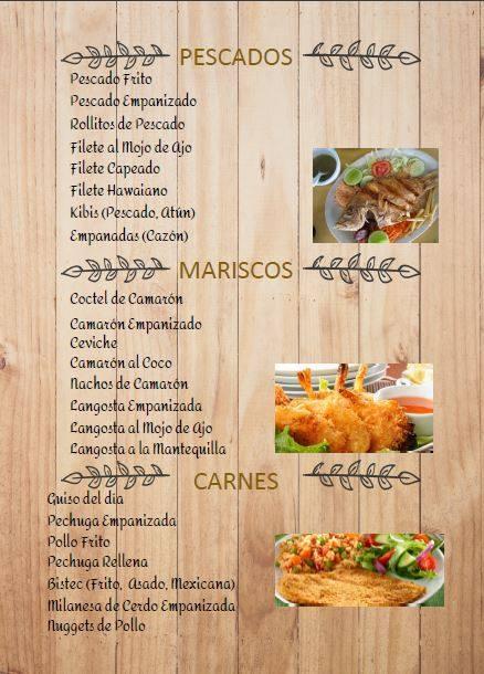 Menu at Cocina de Tía Mila restaurant, Mexico