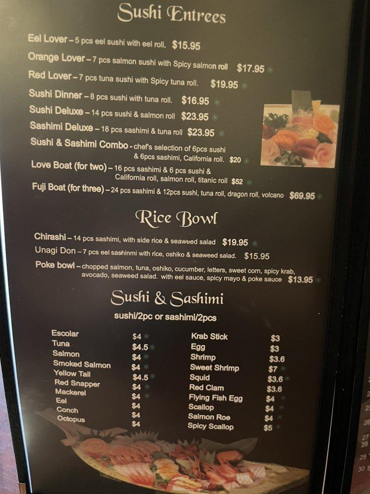Menu at Fujiya Asian Cuisine restaurant, Houston, Farm to Market 1960 Rd E