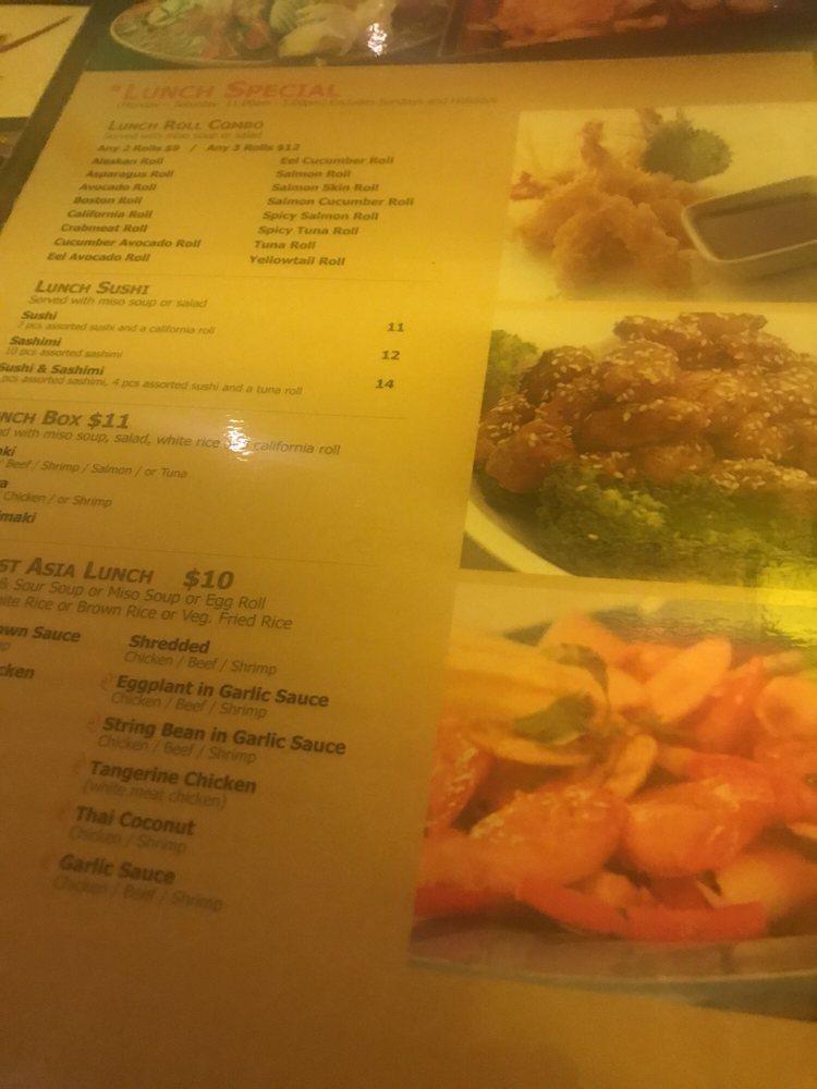 Menu at Wild Fusion restaurant, Mohegan Lake