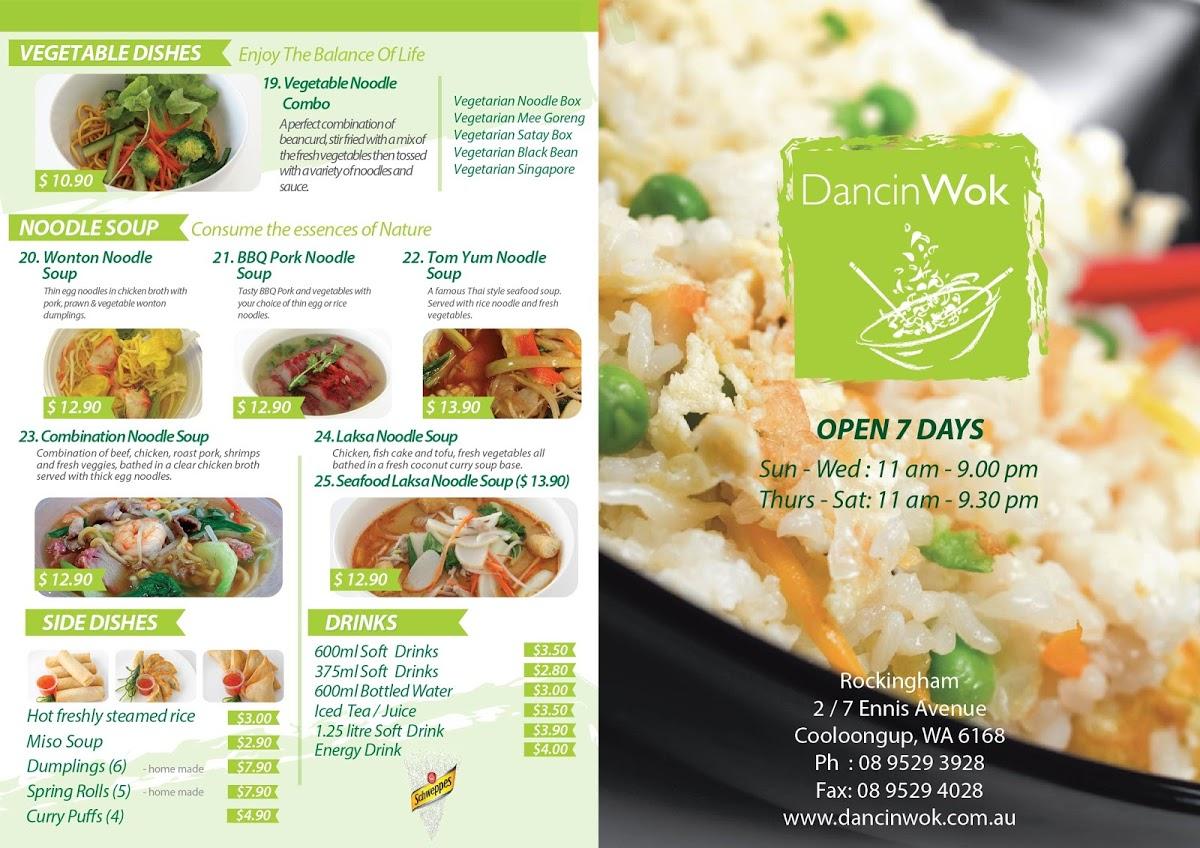 Menu at DancinWok & Sushi Master restaurant, Cooloongup