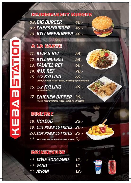 Speisekarte von Kebab Station restaurant, Kopenhagen