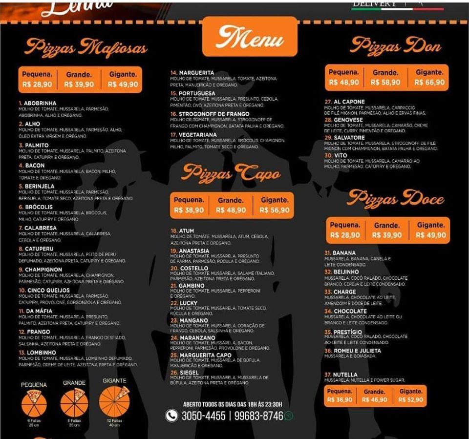 Menu at Mafia Da Pizza pizzeria, Florianópolis