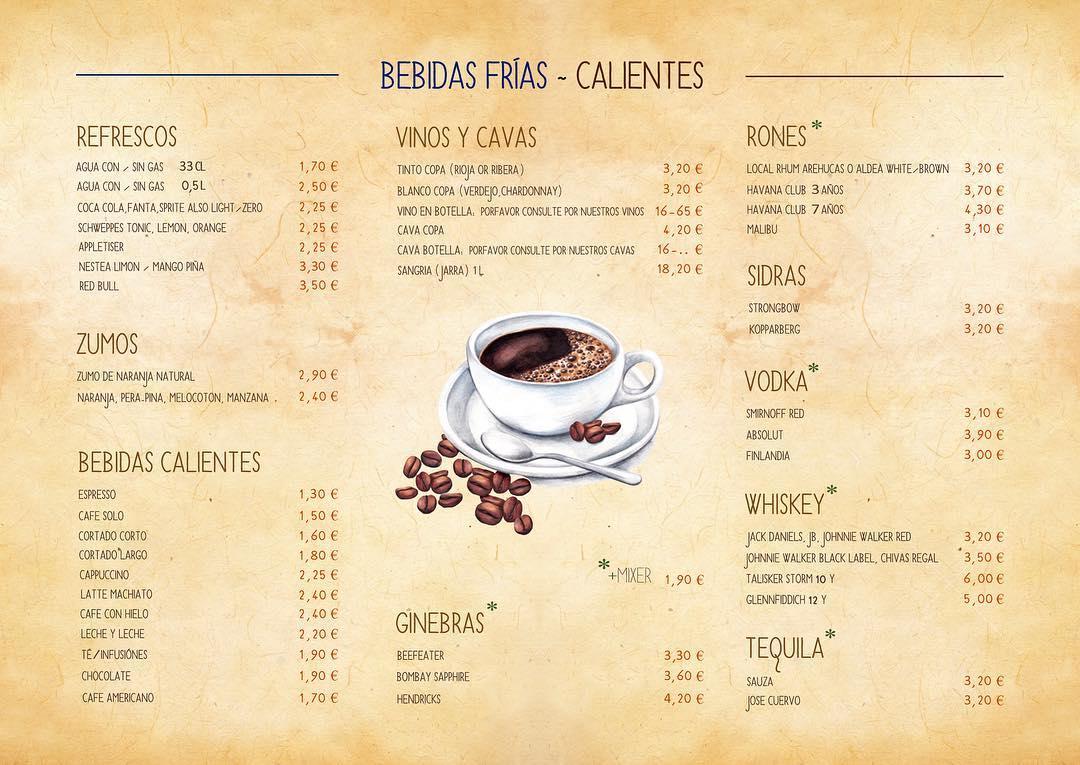 Menu at B2 burgerbar, Maspalomas