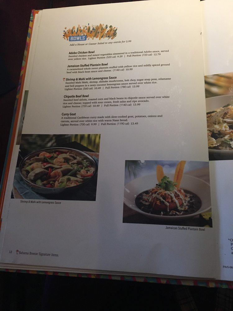 Menu at Bahama Breeze pub & bar, Kennesaw, 755 Ernest W Barrett Pkwy NW