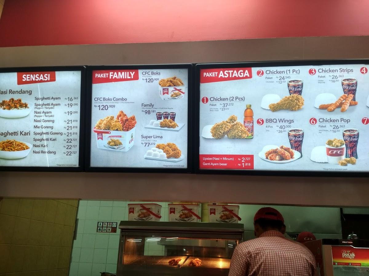 Menu at CFC Naga Tambun restaurant, Bekasi Regency