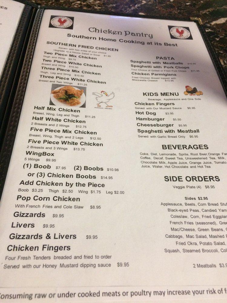Menu at Chicken Pantry restaurant, Bunnell, 602 E Moody Blvd