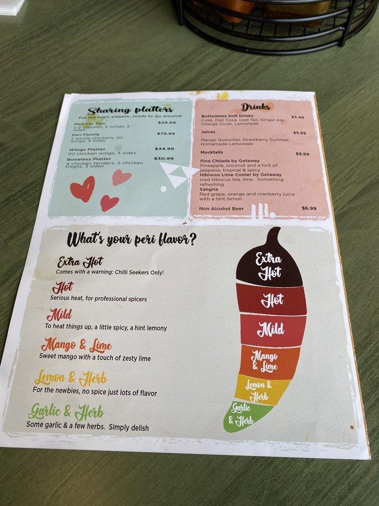 Menu at Frangos Peri Peri Hicksville restaurant, Hicksville