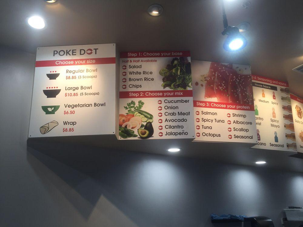Menu at Poke Dot restaurant, Claremont