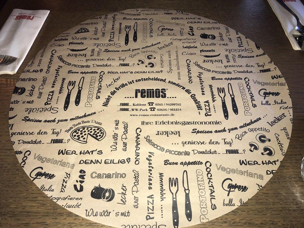 Speisekarte von remos Koblenz pizza, Koblenz