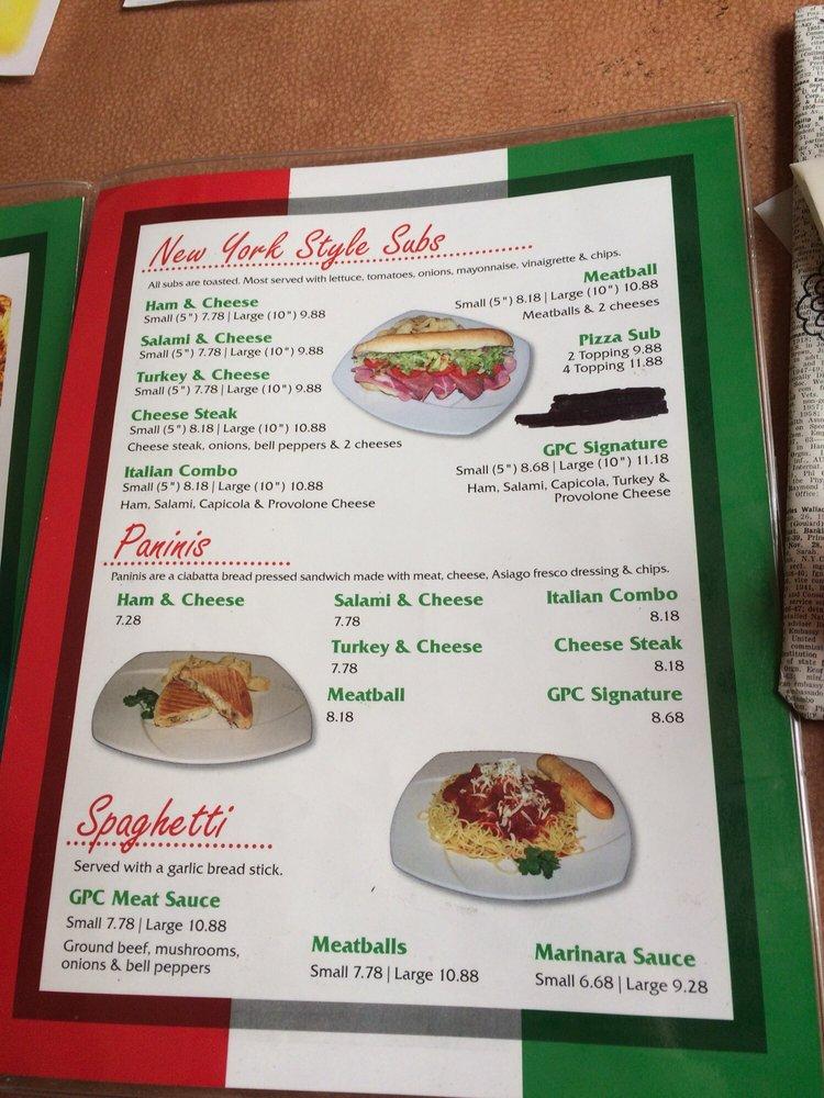 Menu at The Great Pizza Company pizzeria, Eustis