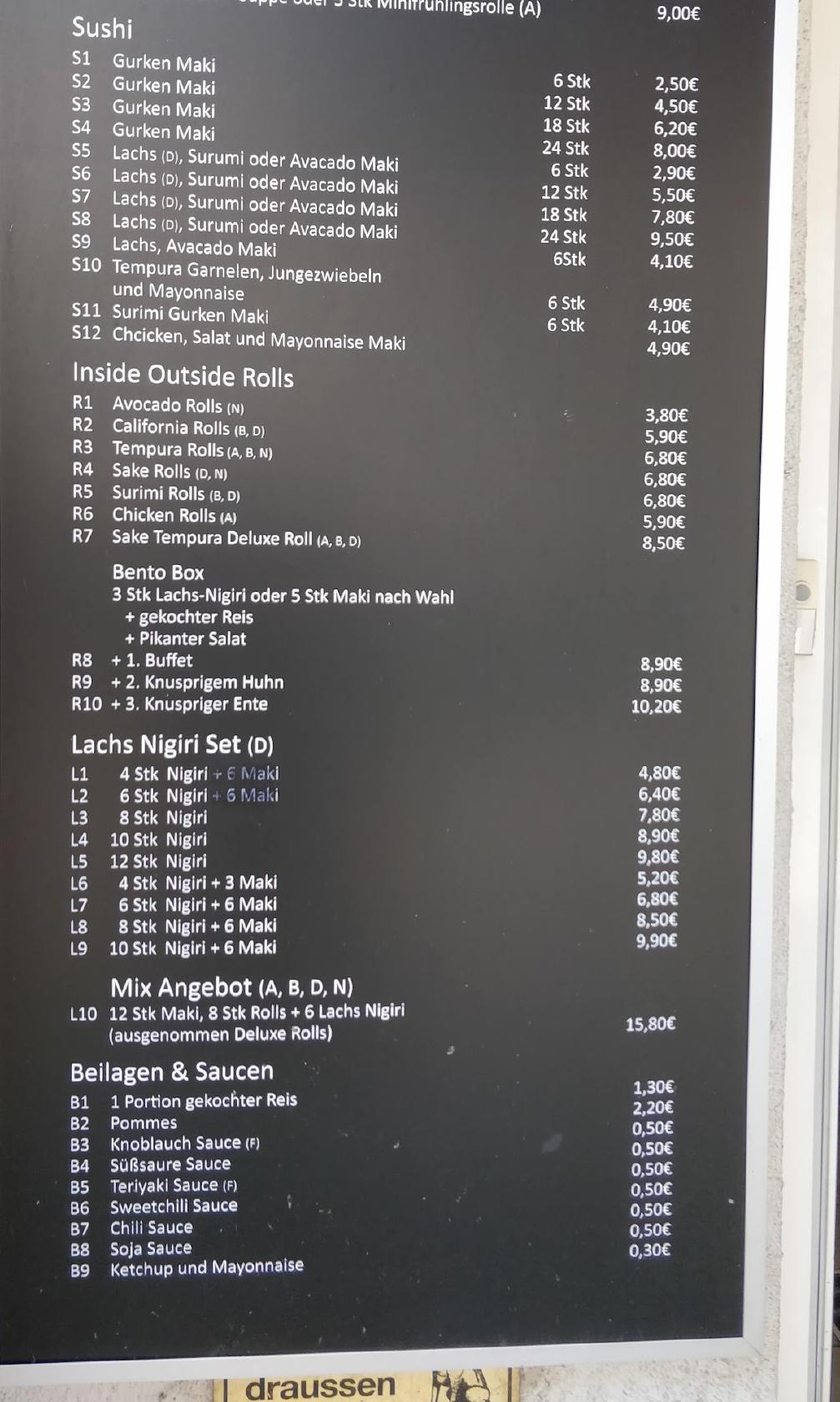 Speisekarte von Li's Wok To Go restaurant, Wien