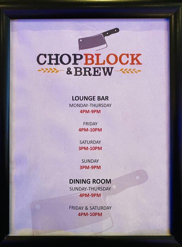 Menu at Chop, Block & Brew at Harrah's Ak-Chin restaurant, Maricopa