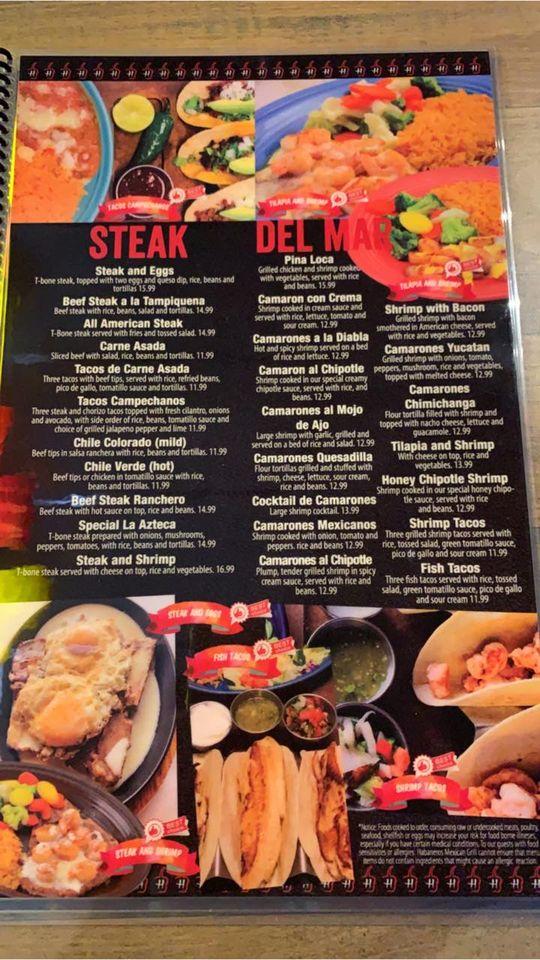 Menu at Habaneros Mexican Grill restaurant, Lewisburg