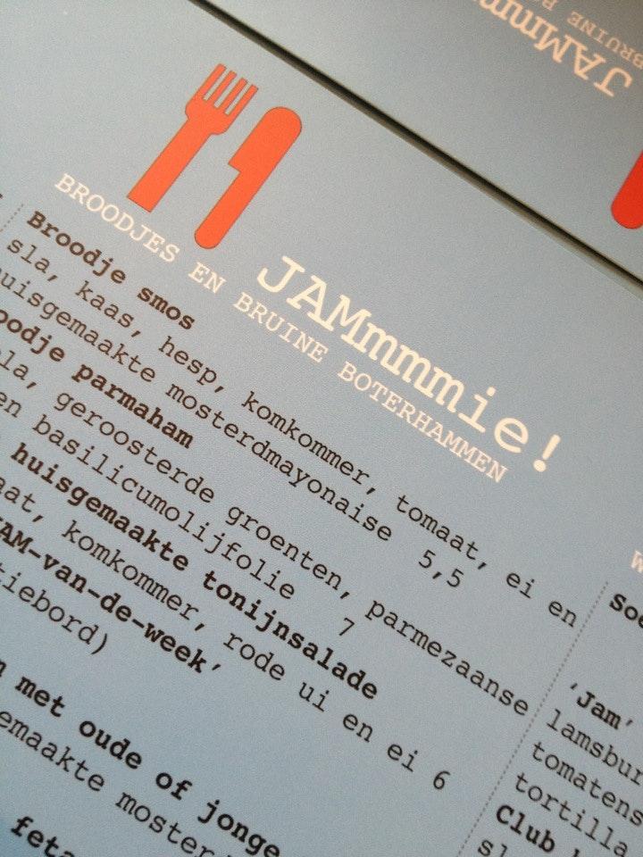 Menu at Jam., Antwerp