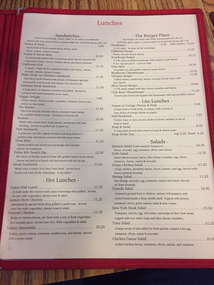Menu at Red Apple Café cafe, Watsonville