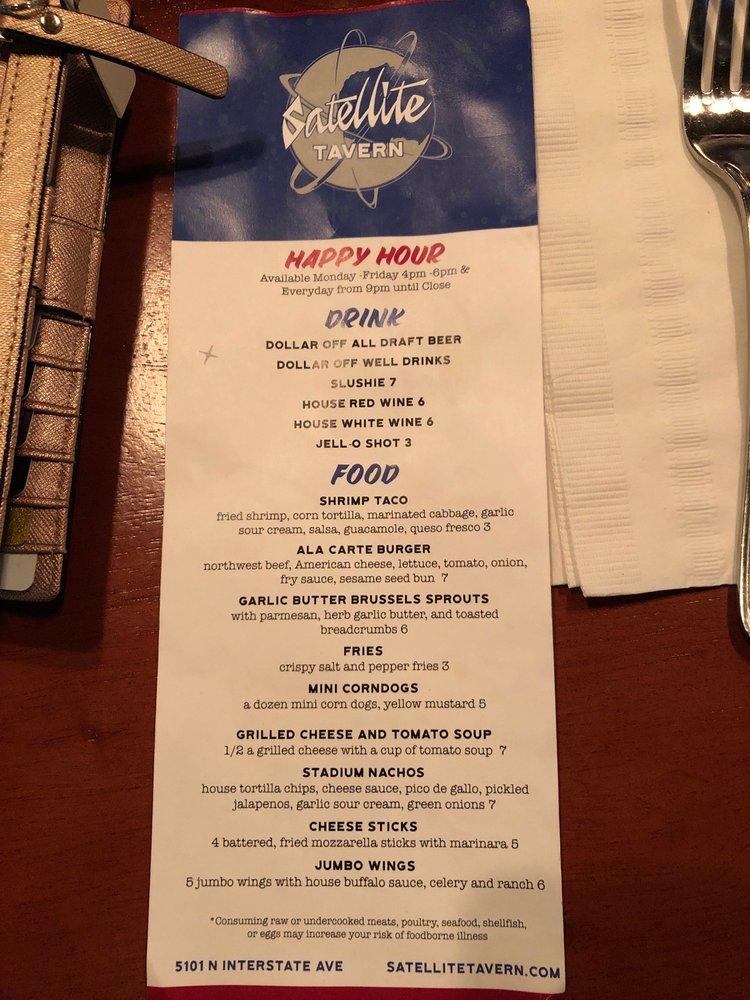 Menu at Satellite Tavern pub & bar, Portland