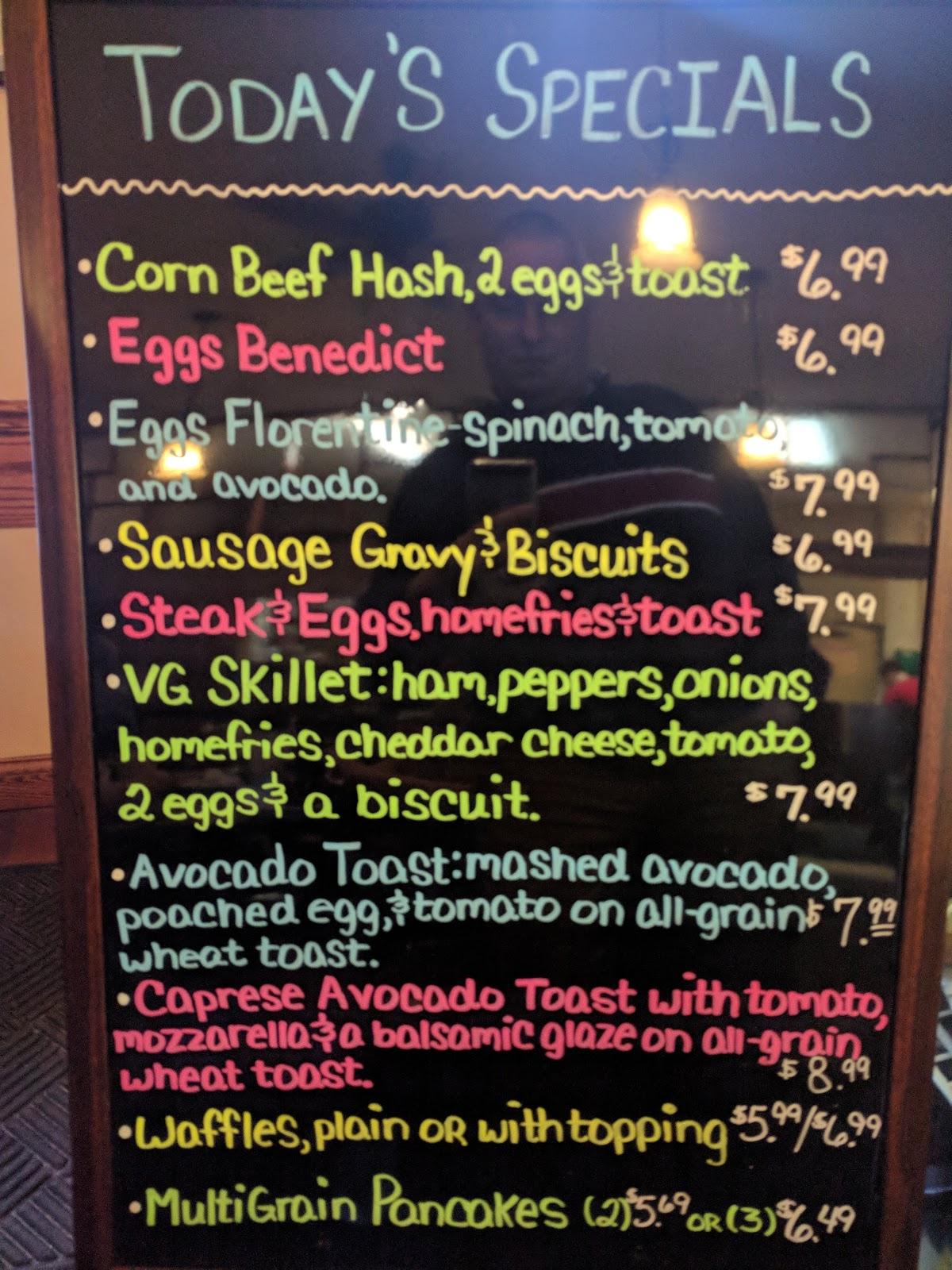 Menu at Village Gardens restaurant, Cuyahoga Falls