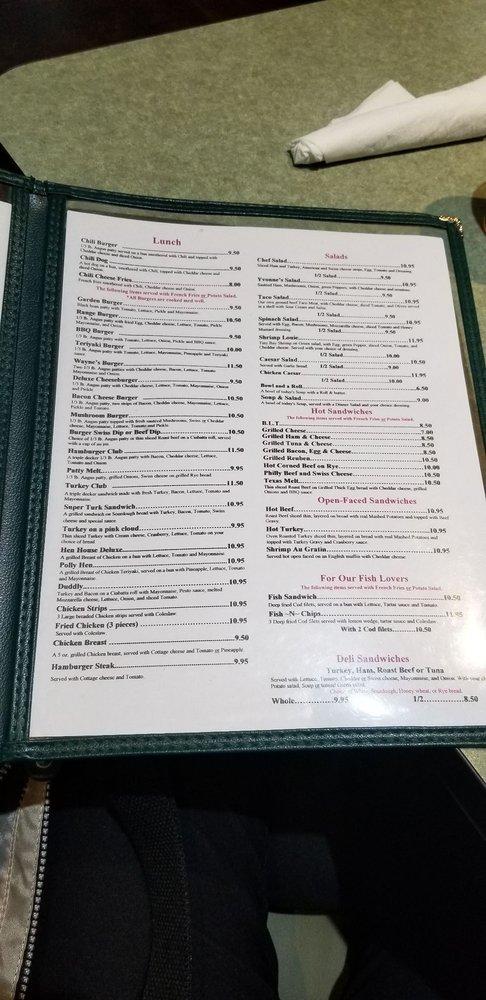 Menu at Waynes Corner Cafe, Stanwood
