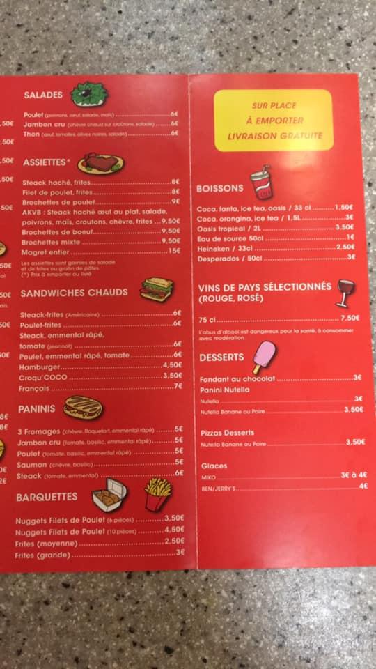Menu au Coco Pizza pizzeria, Frontignan