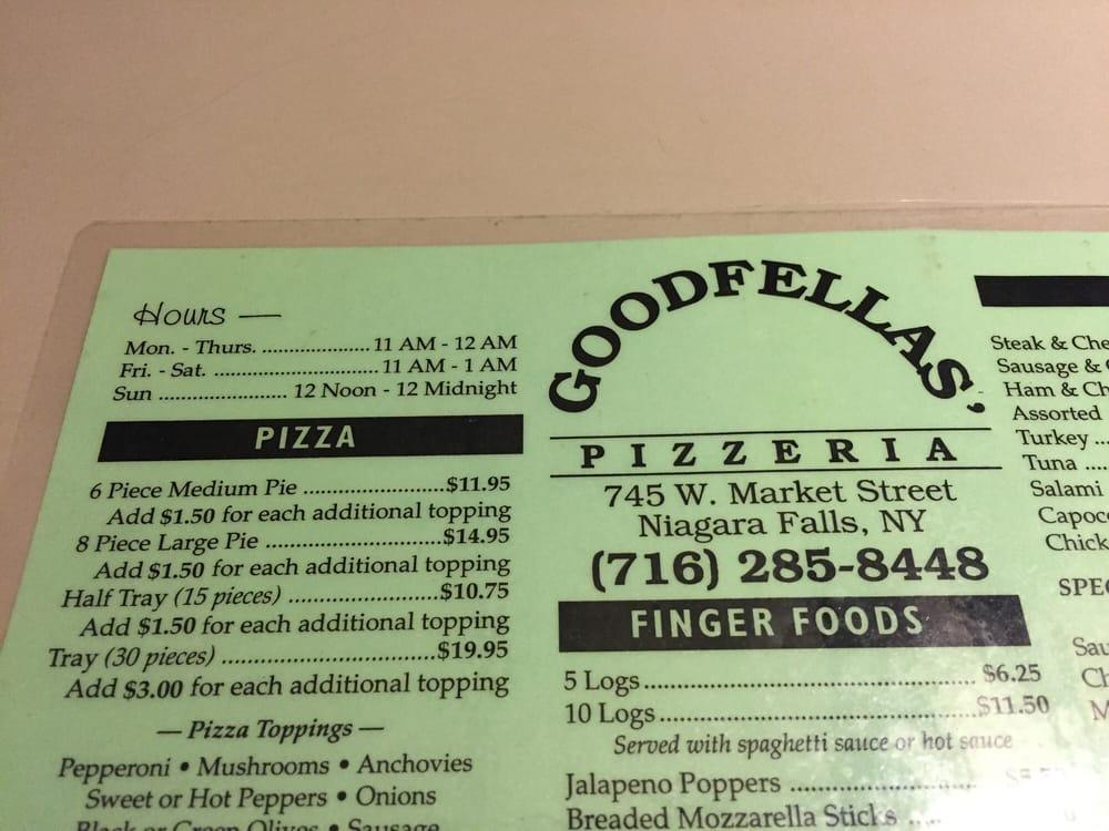 Menu at Goodfellas Pizzeria Inc, Niagara Falls