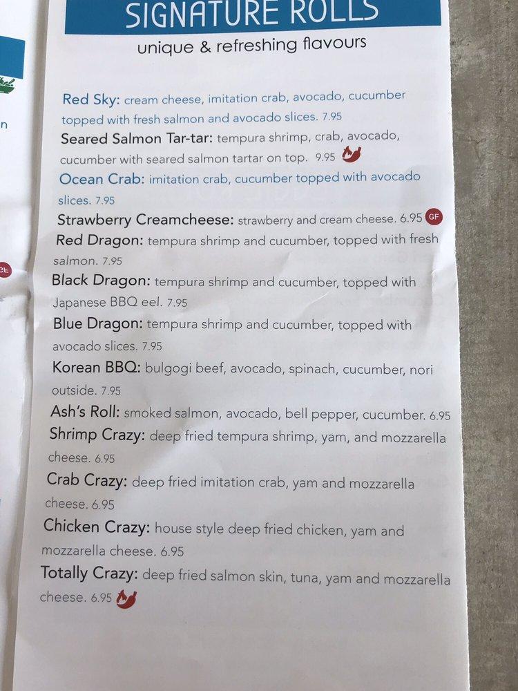 Menu at Magic Sushi Panet restaurant, Winnipeg, 562 Keenleyside St