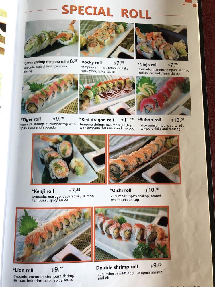 Menu at Momiji Japanese Restaurant, Canby